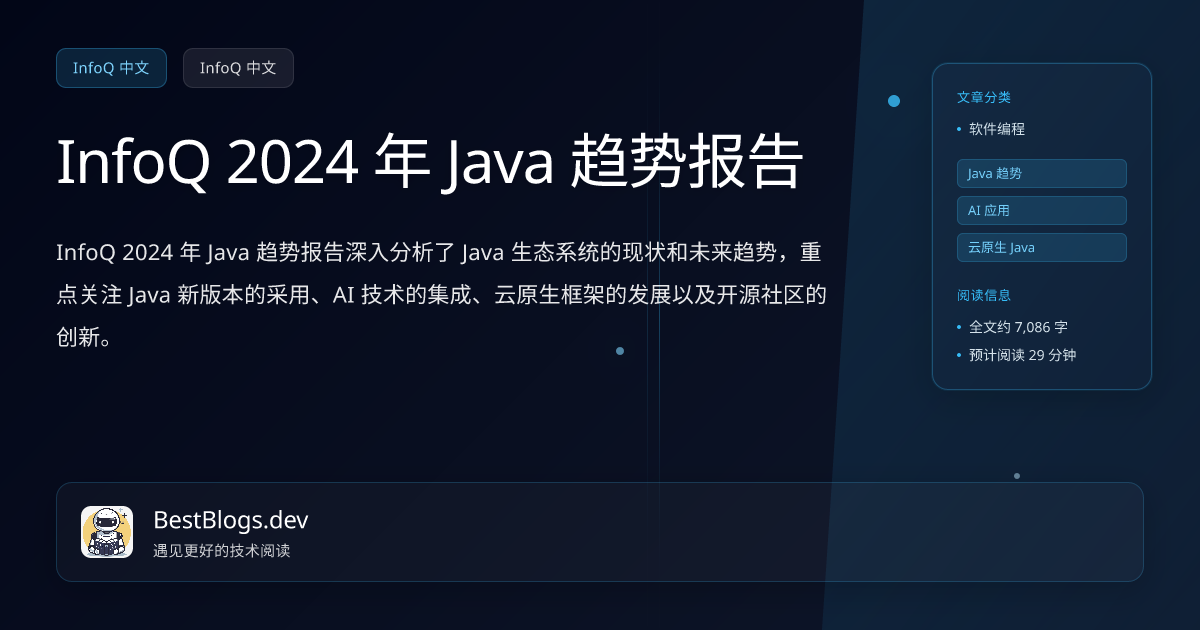 InfoQ 2024 年 Java 趋势报告 | BestBlogs.dev
